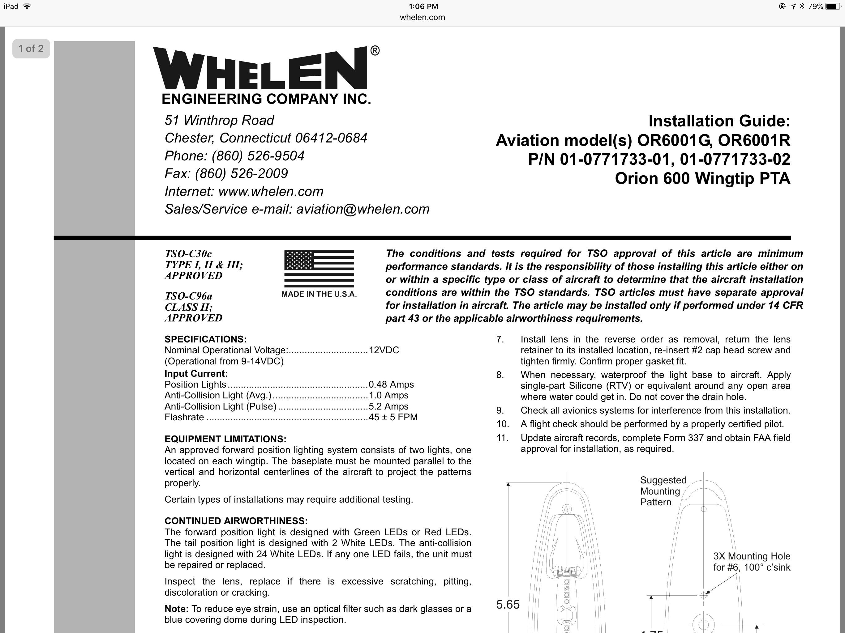 Archer LED Wing Tip Lights Piper Forum